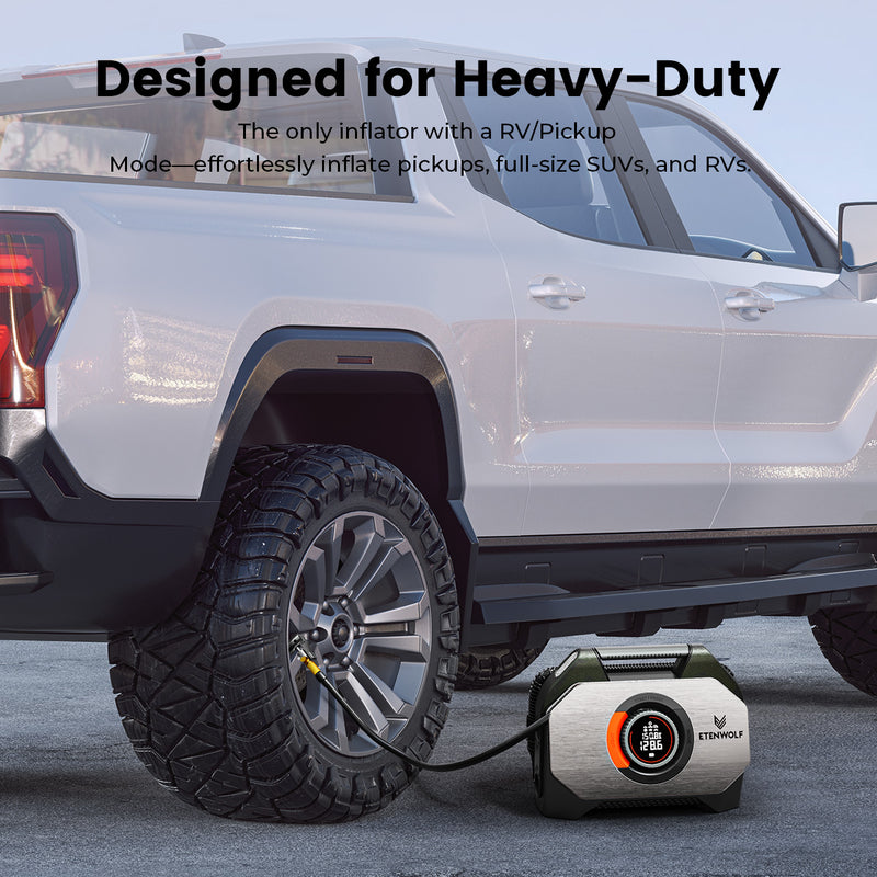 ETENWOLF Vortex S7 Heavy Duty Tire Inflator Air Compressor (38,400 mAh