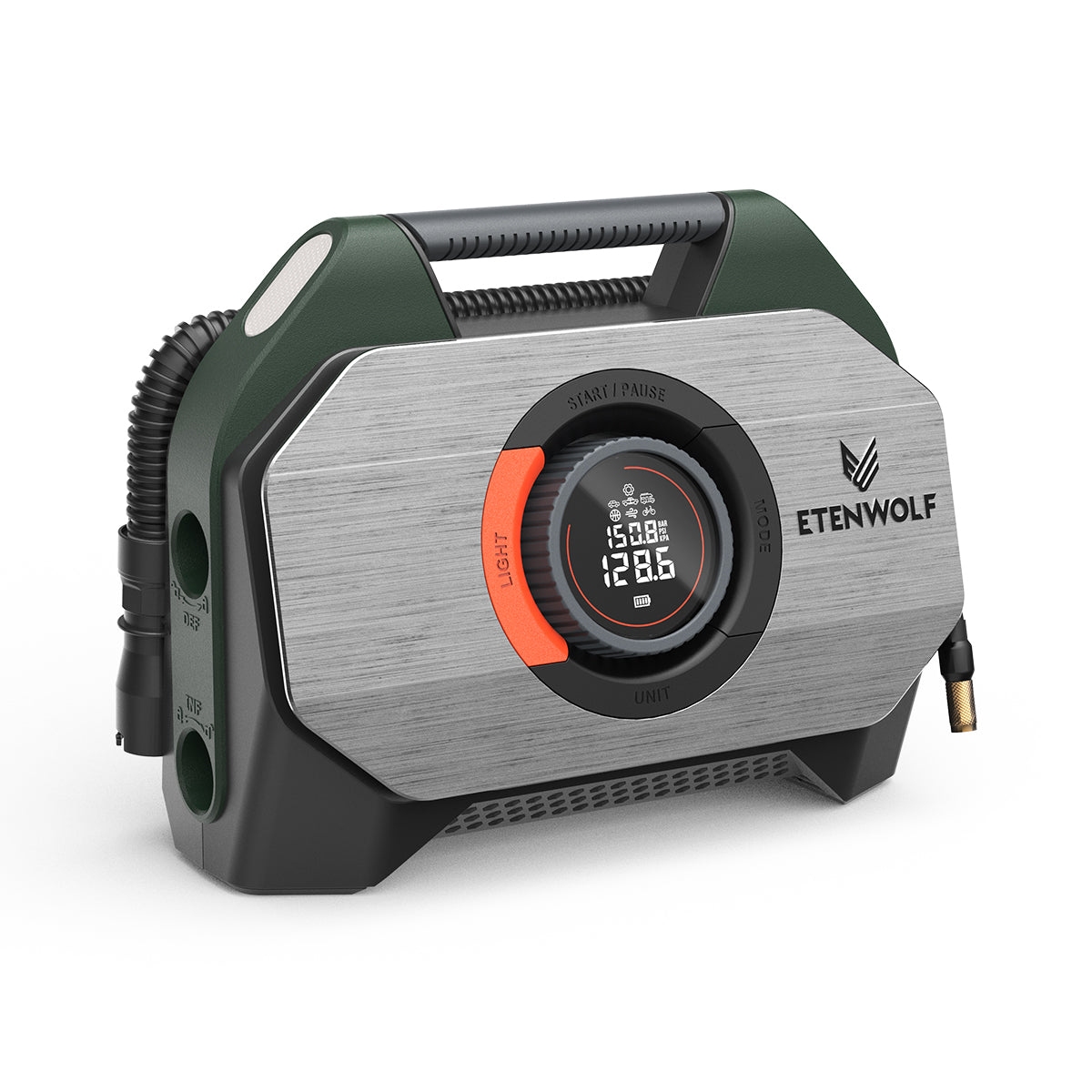 ETENWOLF Vortex S7 Heavy Duty Tire Inflator Air Compressor (38,400 mAh